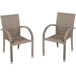 Garden Pleasure Stapelstuhl &raquo;MODESTO&laquo; (Set) 2 Stk.2er Set, auch f&uuml;r die Gastronomie geeignet beige Kunststoff B/H/T: 57cm x 90cm x 64cm, 2 Stk.