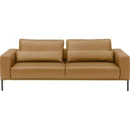 Musterring 3-Sitzer &raquo;JustB!PM100, 242 cm breit, aus hochwertigem Leder&laquo; XL-Sofa, wahlweise mit Nierenkissen und mot. Sitzauszug, Fu&szlig; schwarz braun 100% Leder B/H