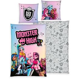 MonsterHigh Kinderbettw&auml;sche &raquo;Monster High&laquo; 2 Stk. mit tollem Motiv bunt Renforc&eacute;, Obermaterial: 100% Baumwolle B/L: 135cm x 200cm, 1 Stk., 1 Stk., 