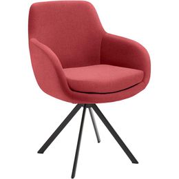 Musterring Esszimmerstuhl &raquo;Tavia&laquo; (Set) 2 Stk.Stativgestell Eisen schwarz, Drehfunktion optional, diverse Farben rot B/H/T: 62cm x 86cm x 66cm, 2 Stk., 