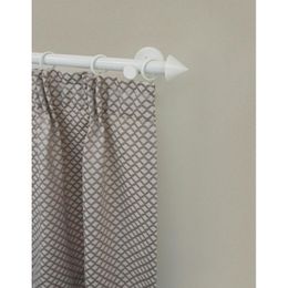 Garesa Gardinenstange &raquo;WHITE&laquo; &Oslash; 20 mm 1 l&auml;ufig-l&auml;ufig Wunschma&szlig;l&auml;nge Vorhanggarnitur, verl&auml;ngerbar, Wandmontage, Endknopf Spitze wei&szlig; Eisen B/L: 180cm