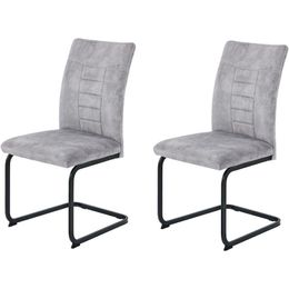 Hela Freischwinger &raquo;GELA&laquo; (Set) 2 Stk.Freischwinger XL, Wellenfederung, Komfortsitz, Vintage Optik Metall, Polyester, Stoff B/H/T: 49cm x 98cm x 61cm,
