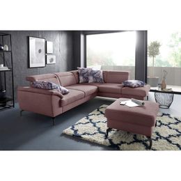 Sit & More sit&more Ecksofa &raquo;Percy L-Form&laquo; 15 cm Fu&szlig;h&ouml;he, Sitztiefenverstellung, wahlweise in 2 Fu&szlig;farben lila B/H/T: 270cm x 80cm x 235cm, Luxus-Microfaser 
