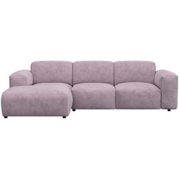 FLEXLUX Ecksofa &raquo;Lucera Chaislongue rechts oder links, L-Form, bequem&laquo; modern & anschmiegsam, Kaltschaum, Stahl-Wellenunterfederung lila 85% Polyester
