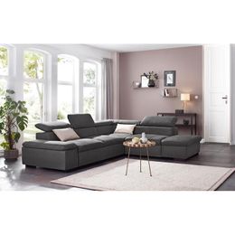 OTTO home Ecksofa &raquo;Alberto L-Form&laquo; mit Kopfteilverstellung, wahlweise mit Schlaffunktion grau 100% Polyester;Luxus-Microfaser weich (9)0% Polyester / 