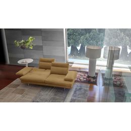 Calia italia 3-Sitzer &raquo;Toby Wing, 208 cm breit, Designsofa mit hohem Sitzkomfort&laquo; inklusive Sitztiefenverstellung, F&uuml;&szlig;e in Chrom gl&auml;nzend beige 