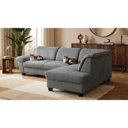 OTTO home Ecksofa &raquo;Silkeborg 254 x 186 cm, formsch&ouml;nes Sofa mit dunklen F&uuml;&szlig;en&laquo; aus haustierfreundlichem Pet Friendly Bezug 100% Polyester B/H/T: 254cm