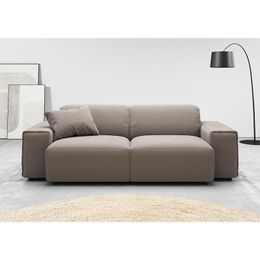 Home Affaire 2,5-Sitzer &raquo;Glimminge auch in Breitcord, Feincord + Easy care-Bezug&laquo; besondere Kedern&auml;hte, Zierkissen grau B/H/T: 214cm x 71cm x 101cm, 