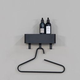 SPINDER DESIGN Garderobenhaken &raquo;Multi 3&laquo; 2-in-1 Wandregal + Garderobe schwarz Stahl B/H/T: 27cm x 13cm x 10cm