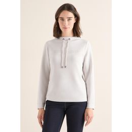 Cecil Damen Langarmshirt, wei&szlig;, Gr. XL, unifarben, Stoff, 47% Modal, 45% Polyester, 8% Elasthan, Shirts, Mit Stickerei