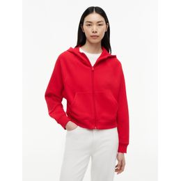 Tommy Jeans Damen Kapuzensweatjacke "TJW BXY S FLAG ZIP THRU HOODIE", rot, Gr. XL, unifarben, Sweatware, Obermaterial: 100% Baumwolle, Sweatjacken,