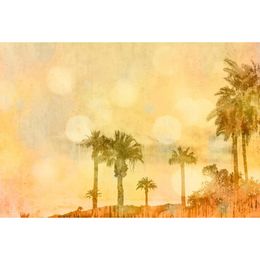 Livingwalls living walls Fototapete &raquo;ARTist Palm Oasis&laquo; Vlies, Wand, Schr&auml;ge gelb Vlies B/L: 4m x 2,7m