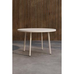 Gartentisch &raquo;Giardini, runde Esstafel f&uuml;r den Au&szlig;enbereich&laquo; Outdoortisch rund, Aluminiumgestell (&Oslash;120 cm), wetterfest wei&szlig; B/H/T: 120cm x 74cm x 120cm