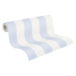 A.S. Cr&eacute;ation Vliestapete &raquo;Landhaustapete mit Streifen&laquo; gemustert matt neutral gepr&auml;gt Babyblau Tapeten Wohnzimmer Schlafzimmer K&uuml;che modern Flur Design B&uuml;ro blau 