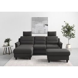 Sit & More sit&more Ecksofa &raquo;Far&ouml; L-Form&laquo; inklusive Federkern, wahlweise mit Schlaffunktion und Bettkasten grau B/H/T: 234cm x 90cm x 168cm, Luxus-Microfaser 