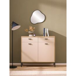 Home Affaire Sideboard &raquo;Fredericia, moderne Kommode, Schrank in Kaschmir, 115 cm breit&laquo; zeitlos, schwarze Metallgriffe und -f&uuml;&szlig;e, ausreichend Stauraum