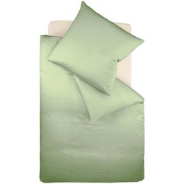 Fleuresse Bettw&auml;sche &raquo;Colours in 135x200, 155x220 oder 200x200 cm&laquo; 2 Stk. Bettw&auml;sche aus 100% Baumwolle, uni, mit Rei&szlig;verschluss gr&uuml;n Mako-Satin, 