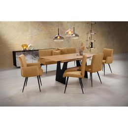 K+w Komfort & Wohnen K+W Komfort & Wohnen Essgruppe &raquo;Giacomo I&laquo; 6 Stk. tlg. 2 St&uuml;hle und 2 Armlehnenst&uuml;hle, Polsterbankbreite 200cm oder 177cm braun B/H/T: 87cm x 62cm, 