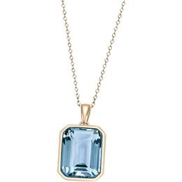 Firetti Damen Kette mit Anh&auml;nger &raquo;Schmuck Geschenk Silber 925 Halsschmuck Halskette Ankerkette Quadrat&laquo; mit Amethyst oder Topas gold Silber 925 (