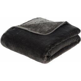 G&ouml;zze Wohndecke &raquo;Premium Cashmere Feeling&laquo; mit premium Cashmere Feeling, Kuscheldecke grau Polyester B/L: 130cm x 170cm