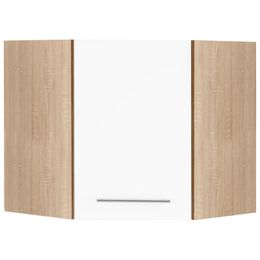 KOCHSTATION Eckh&auml;ngeschrank &raquo;KS-Eton&laquo; wei&szlig; eiche sonoma, B/H/T: 60cm x 57cm x 60cm, T&uuml;ren: 1 Stk.