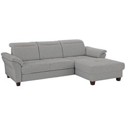 OTTO home Ecksofa &raquo;Solvei L-Form&laquo; mit Recamierenabschlu&szlig; und Sitztiefenverstellung grau Struktur (100% Polyester);Luxus-Microfaser Lederoptik (100% 