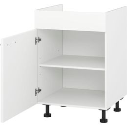 KOCHSTATION Herdumbauschrank &raquo;"KS-Scafa"&laquo; Breite 60 cm, mit T&uuml;r, wahlweise T&uuml;ranschlag rechts oder links wei&szlig; wei&szlig;, B/H/T: 60cm x 75cm x 56cm, T&uuml;ren: 