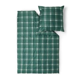 s.Oliver Bettw&auml;sche &raquo;Satinbettw&auml;sche s.Oliver&laquo; 2 Stk. mit elegantem Karo-Design gr&uuml;n Mako-Satin, Obermaterial: 100% Baumwolle B/L: 155cm x 220cm, 1 