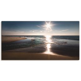Artland Wandbild &raquo;Sylt IV&laquo; Strand 1 Stk. tlg. als Leinwandbild, Poster in verschied. Gr&ouml;&szlig;en blau Leinwand B/H/T: 100cm x 50cm, Leinwandbild Strand Querformat,