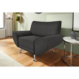 Home Affaire Sessel &raquo;Saltare elegant und komfortabel, toller Designfu&szlig;, Breite 112cm&laquo; grau Luxus-Microfaser ALCAZAR (100% Polyester);Feinstruktur (100