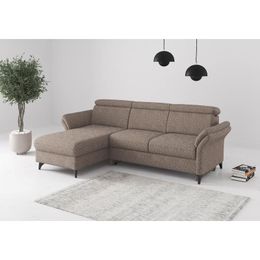 Sit & More sit&more Ecksofa &raquo;Glendale, L-Form&laquo; inkl. Kopfteilverstellung,wahlweise mit Vorziehsitz und Bettkasten braun 100% Polyester B/H/T: 253cm x 84cm x 