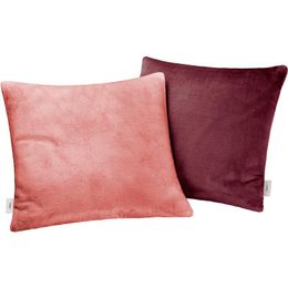 s.Oliver Dekokissen &raquo;double soft Kissen s.Oliver&laquo; Kissenh&uuml;llen ohne F&uuml;llung, 2 St&uuml;ck, mit samtig weicher Oberfl&auml;che rosa Polyester B/L: 50cm x 50cm, 2