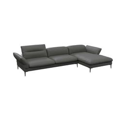 FLEXLUX Ecksofa &raquo;Salino, Funktionssofa mit Recamiere, Relaxsofa, Ecksofa&laquo; Sofa mit Arm- und Kopfteil-Verstellungen, Kaltschaum & Stahl-Wellen grau B/H