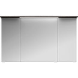 Badezimmerspiegelschrank &raquo;Serie 4010 Badezimmer-Spiegelschrank inkl. LED-Beleuchtung im Kranz&laquo; Badschrank 122 cm breit, 3 T&uuml;ren, 6 Glas-Einlegeb&ouml;den, 