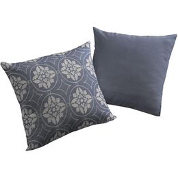 Adam Dekokissen &raquo;Romantic Puligny A&laquo; mit gro&szlig;en Ornamenten, Wendekissenh&uuml;lle ohne F&uuml;llung, 1 St&uuml;ck blau Baumwolle B/L: 50cm x 50cm, 1 Stk.