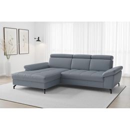Sit & More sit&more Ecksofa &raquo;Vanity L-Form, B: 264 cm, Leder&laquo; Inkl.Sitz-,Kopf-und Armteilverstellung grau B/H/T: 264cm x 84cm x 181cm, NaturLEDER , Recamiere 