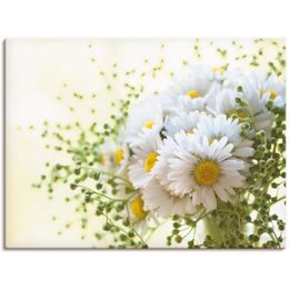 Artland Wandbild &raquo;G&auml;nsebl&uuml;mchen und Hofstaat&laquo; Blumen 1 Stk. tlg. als Leinwandbild, Poster in verschied. Gr&ouml;&szlig;en wei&szlig; Leinwand B/H/T: 80cm x 60cm, Leinwandbild 