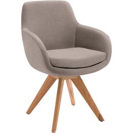 Musterring Esszimmerstuhl &raquo;Tavia&laquo; (Set) 2 Stk.Stativgestell Wildeiche massiv, Drehfunktion optional, diverse Farben grau B/H/T: 62cm x 86cm x 66cm, 2 Stk., 
