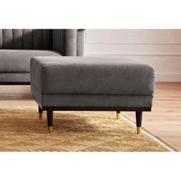 Home Affaire Hocker &raquo;Chamby&laquo; mit Holzrahmen unten grau Luxus-Microfaser Lederoptik (100% Polyester);Samtoptik (100% Polyester) B/H/T: 70cm x 46cm x 