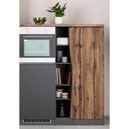 KOCHSTATION Standregal &raquo;KS-Bruneck&laquo; Breite 30 cm grau Holzwerkstoff B/H/T: 30cm x 166cm x 60cm, 5 Stk. offene F&auml;cher