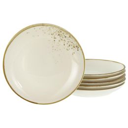 Creatable Dessertteller &raquo;Nature Collection, Teller Set, 6-tlg.&laquo; Naturverbundenes Design, Einzigartige Oberfl&auml;che beige Steinzeug 21cm
