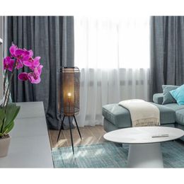 NOWA Stehlampe &raquo;DENTON&laquo; E27 1 Stk. Stehleuchte, Geflecht, Wohnzimmer, Schlafzimmer, Flur schwarz 1 Stk.