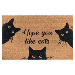 Hanse Home Fu&szlig;matte &raquo;Mix Mats Kokos Cat Fan, T&uuml;rmatte&laquo; rechteckig 15 mm H&ouml;he Kokos, Schmutzfangmatte, Outdoor, Rutschfest, Innen, Kokosmatte, Flur 