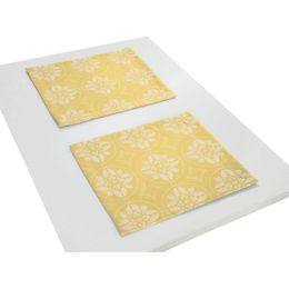 Adam Platzset &raquo;Romantic Puligny Light&laquo; gelb Obermaterial: 100% Baumwolle B/L: 30cm x 40cm, 2 Stk., Bio-Baumwolle, eckig