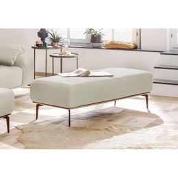 W.Schillig Polsterhocker &raquo;run&laquo; mit Holzsockel, F&uuml;&szlig;e in Bronze pulverbeschichtet, Breite 150 cm wei&szlig; Longlife Xtra-Leder Z73: Naturwalkleder der 