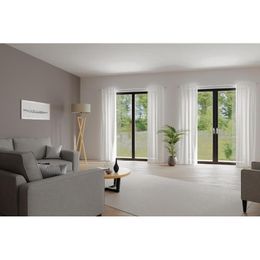 HOMING Gardine &raquo;Lian&laquo; verdeckte Schlaufen 1 Stk. tlg. Fertigschal wei&szlig; Obermaterial: 76% Polyester, 24% Leinen 245cm, verdeckte Schlaufen, 140cm