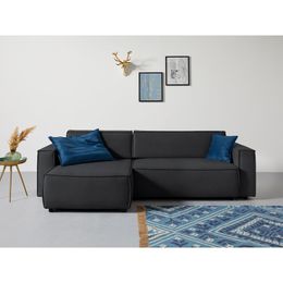Home Affaire Ecksofa &raquo;Marva L-Form, B: 282 cm&laquo; Schlaffunktion, Bettkasten & 2 Zierkissen, Federkern schwarz 100% Polyester B/H/T: 282cm x 90cm x 153cm