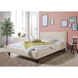Maintal Polsterbett &raquo;Gustine&laquo; Bettseiten zerlegt, ohne Bettkasten beige Liegefl&auml;che L&auml;nge B: 200cm x 140cm, Struktur (100% Polyester) ohne Lattenrost/ohne 