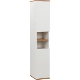 Welltime Hochschrank Haarlem Breite 26 cm, Badm&ouml;bel, Schrank wei&szlig; MDF wei&szlig;, B/H/T: 26cm x 140cm x 32cm, T&uuml;ren: 2 Stk.