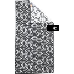 done. Duscht&uuml;cher &raquo;DAILY SHAPES&laquo; grau Jacquard-Walkfrottier, Baumwolle B/L: 70cmx140cm, 4 Stk., Anthracite, Jacquard-Walkfrottier
